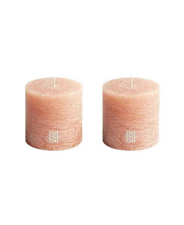 ZSA ZSA ZSU Deurne Pillar Candle, Set Of 2, 3.5 - Rose