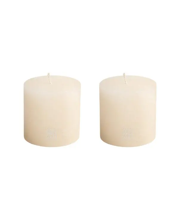 ZSA ZSA ZSU Deurne Pillar Candle, Set Of 2, 3.5 - White