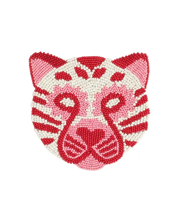 ZSA ZSA ZSU Dadri Beaded Coaster Tiger, 4 - Pink