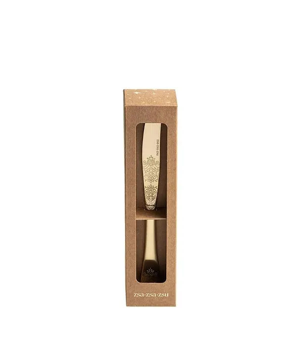 ZSA ZSA ZSU Dume Patterned Steel Dessert Knife,set Of 4, 7.8l X 0.8w X 0.8h - Champagne