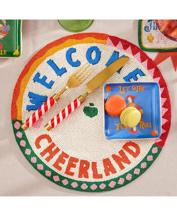 ZSA ZSA ZSU Dadri Beadded Placemat Cheerland. 14 X 14