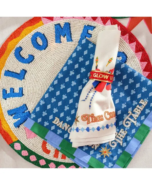ZSA ZSA ZSU Dadri Beadded Placemat Cheerland. 14 X 14
