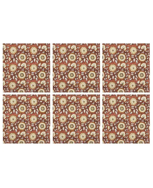 ZSA ZSA ZSU Bundi Block Printed Napkin Set Of 6, 18 X 18