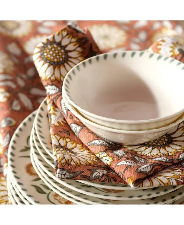 ZSA ZSA ZSU Bundi Block Printed Napkin Set Of 6, 18 X 18
