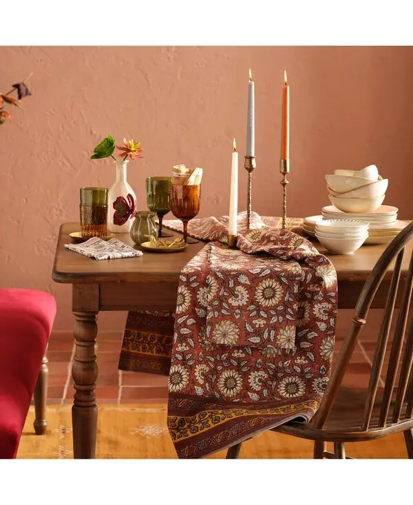 ZSA ZSA ZSU Bundi Block Printed Napkin Set Of 6, 18 X 18