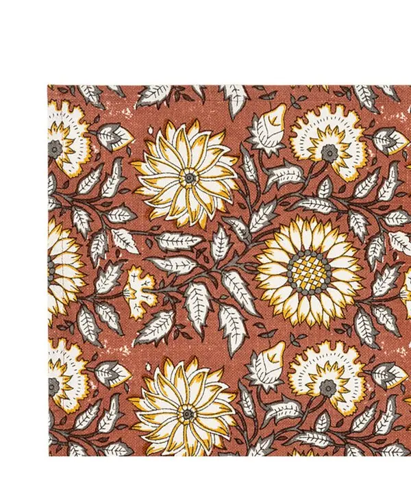 ZSA ZSA ZSU Bundi Block Printed Napkin Set Of 6, 18 X 18