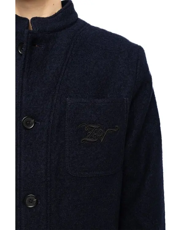 Zadig&Voltaire Venezia Logo Pocket Boucle Wool Jacket