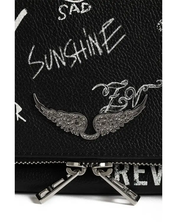 Zadig&Voltaire Rock Arty Tag Leather Shoulder Bag