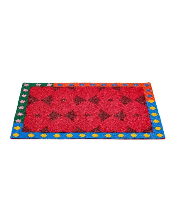 ZSA ZSA ZSU Dadri Beadded Placemat Heart, 12 X 16