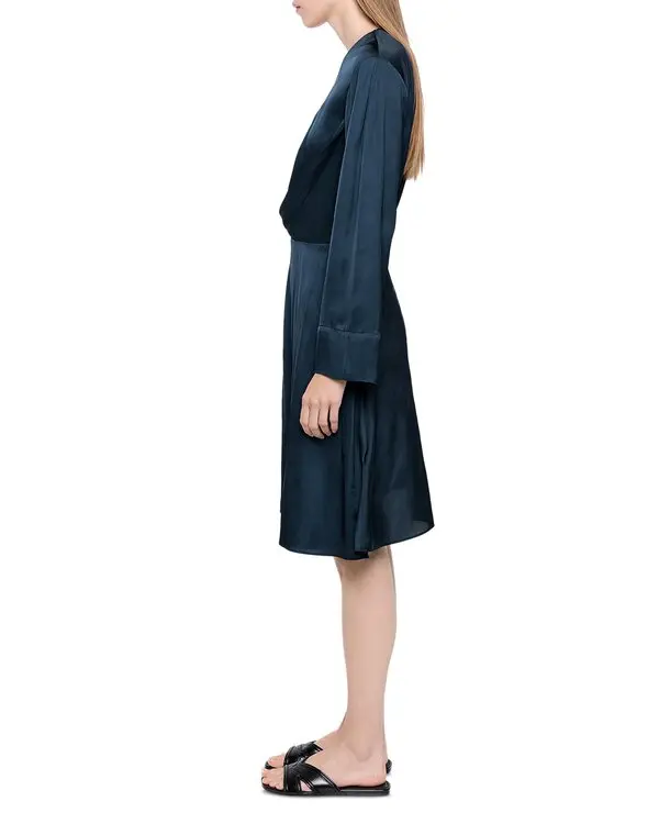 Zadig&Voltaire Remoir Satin Wrap Midi Dress