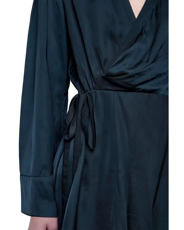 Zadig&Voltaire Remoir Satin Wrap Midi Dress