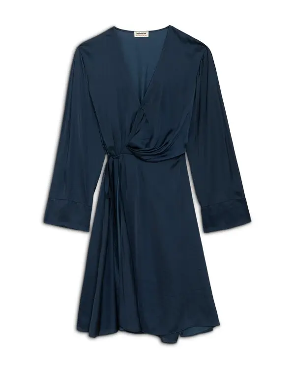 Zadig&Voltaire Remoir Satin Wrap Midi Dress