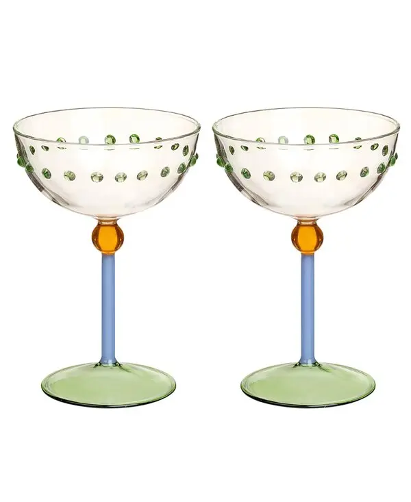 ZSA ZSA ZSU Henan Borosilicate Glass Martini Glass Set Of 2 - Clear