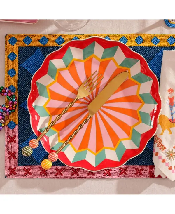 ZSA ZSA ZSU Dadri Beaded Placemat Geometric, 12 X 16