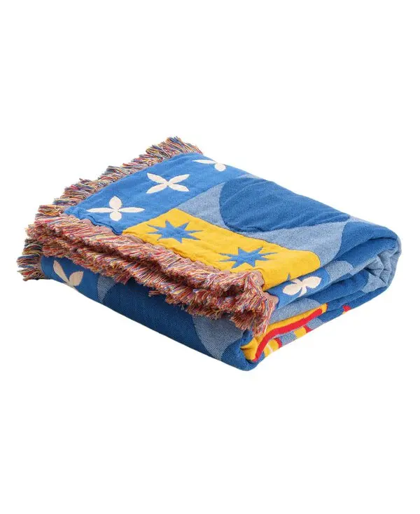 ZSA ZSA ZSU Novelas Fringed Jacquard 100% Cotton Throw Fun, 54 X 71