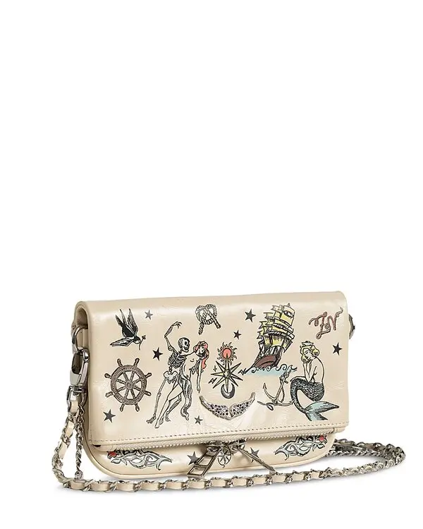 Zadig&Voltaire Rock Mini Tattoo Vintage Effect Patent Leather Pouchette