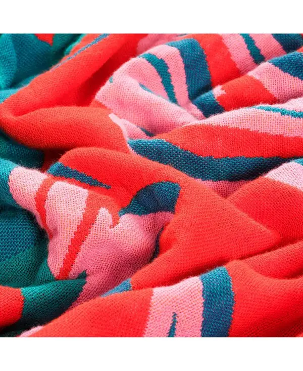 ZSA ZSA ZSU Novelas Fringed Jacquard Throw Razzle, 54 X 71