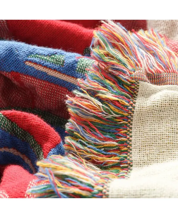 ZSA ZSA ZSU Novelas Fringed Jacquard Throw Razzle, 54 X 71