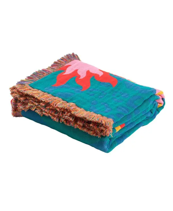 ZSA ZSA ZSU Novelas Fringed Jacquard Throw Vibe, 54 X 71