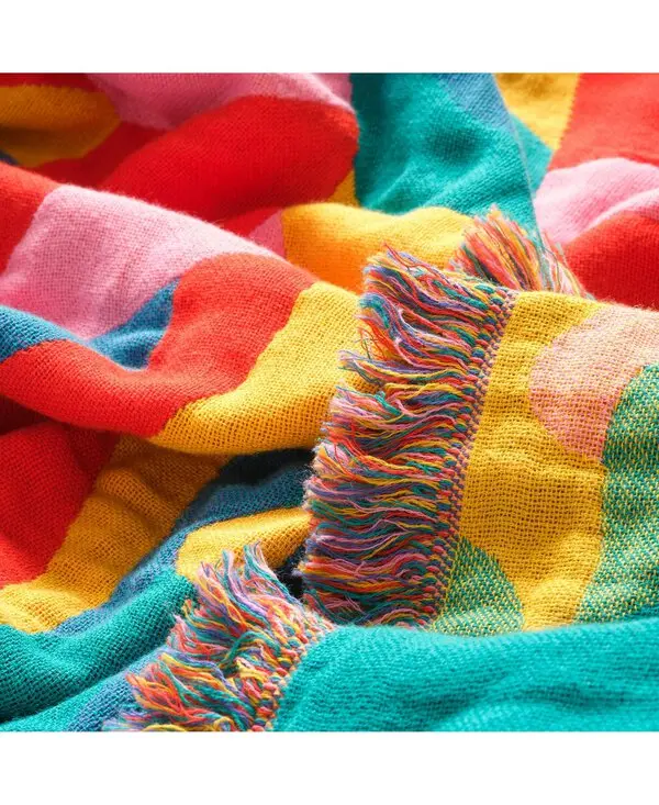 ZSA ZSA ZSU Novelas Fringed Jacquard Throw Vibe, 54 X 71