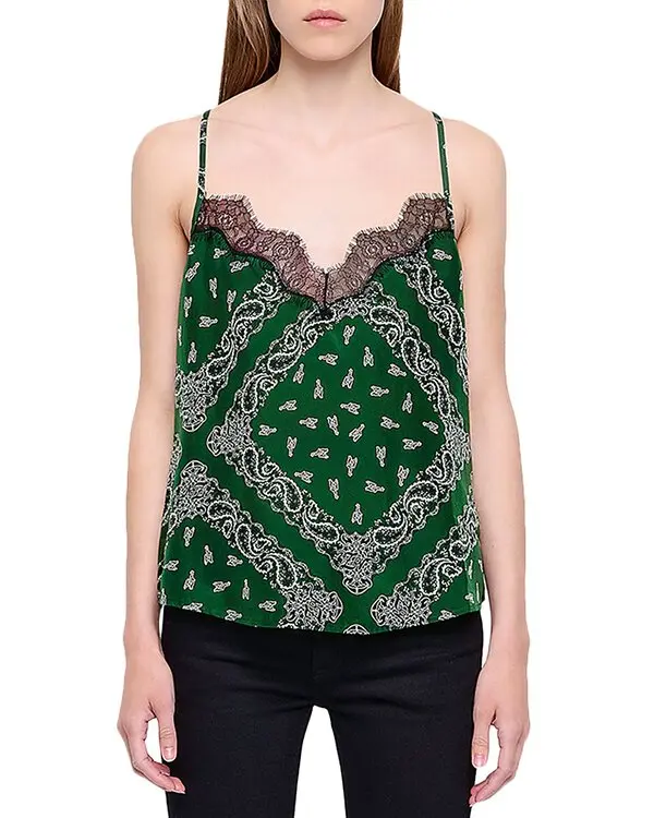 Zadig&Voltaire Cespa Bandana Print Silk Camisole - Meadow