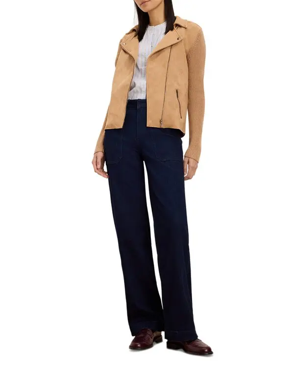 NIC+ZOE Mixed Media Moto Jacket