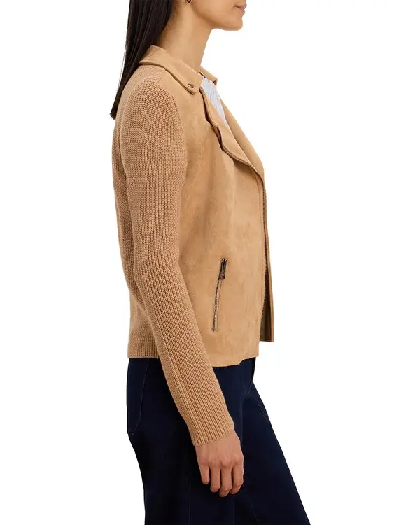 NIC+ZOE Mixed Media Moto Jacket