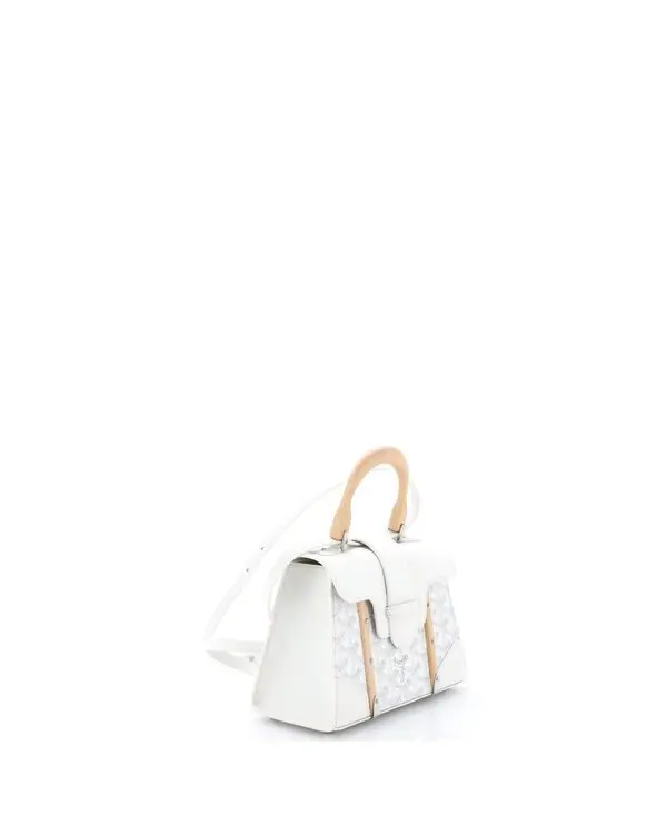 Goyard Structured Saigon Top Handle Bag Coated Canvas With Leather - White