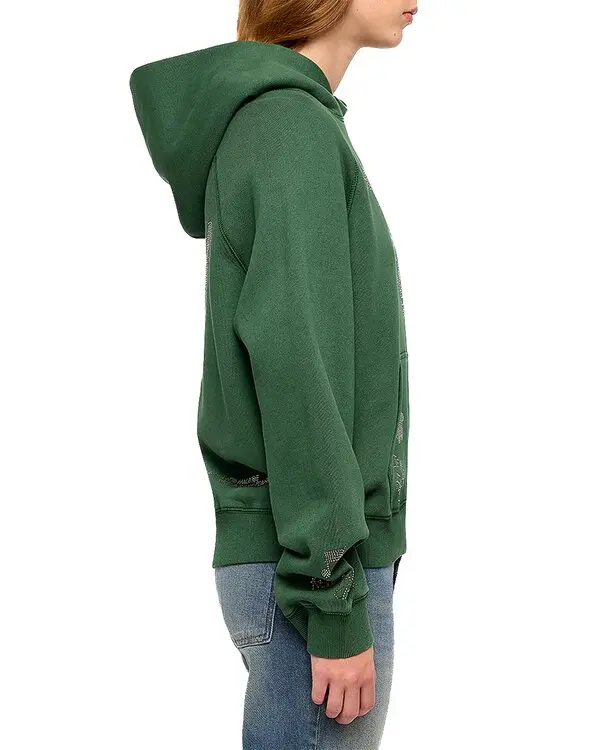 Zadig&Voltaire Embellished Cotton Hoodie - Rain Forest