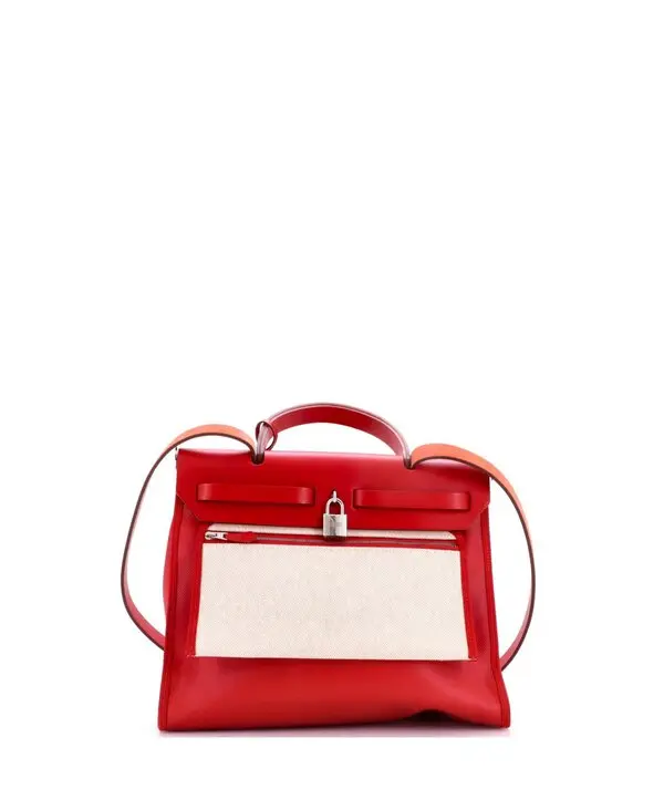 Hermès 31 Herbag Zip Berline Vache Canvas And Leather