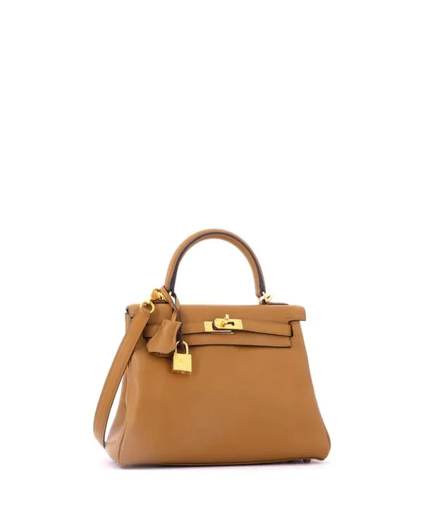 Hermès Kelly 25 Handbag Brown Swift With Gold Hardware