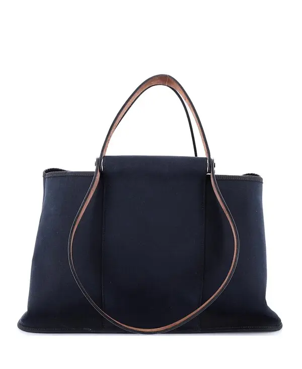 Hermès 39 Cabag Elan Toile And Leather - Blue/ Blue/ Brown