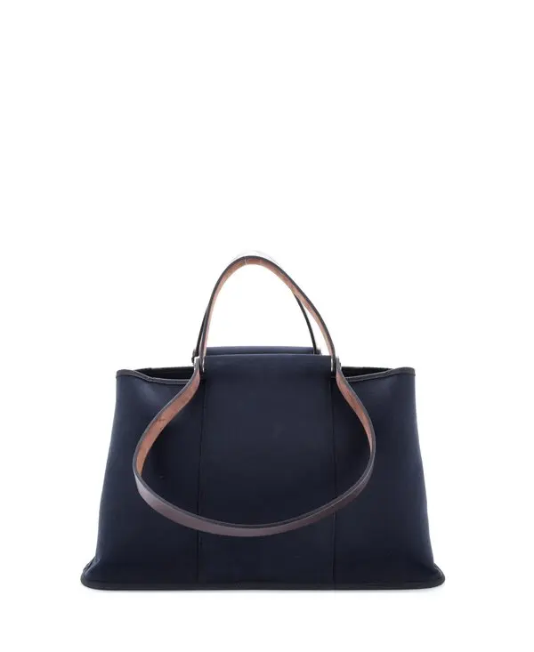 Hermès 39 Cabag Elan Toile And Leather - Blue/ Blue/ Brown