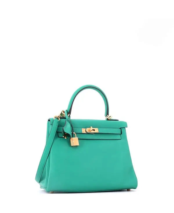 Hermès Kelly 25 Handbag Green Swift With Gold Hardware - Vert Verone