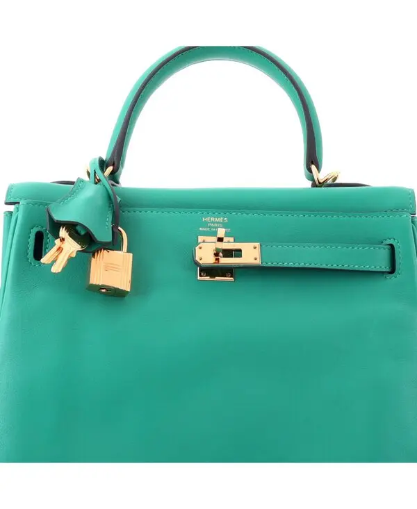 Hermès Kelly 25 Handbag Green Swift With Gold Hardware - Vert Verone
