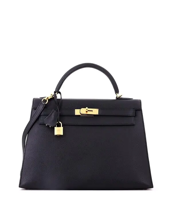 Hermès Kelly 32 Handbag Black Epsom With Gold Hardware