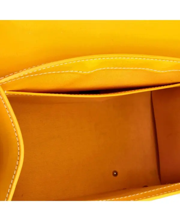 Goyard Pm Saigon Top Handle Bag Coated Canvas With Leather - Yellow