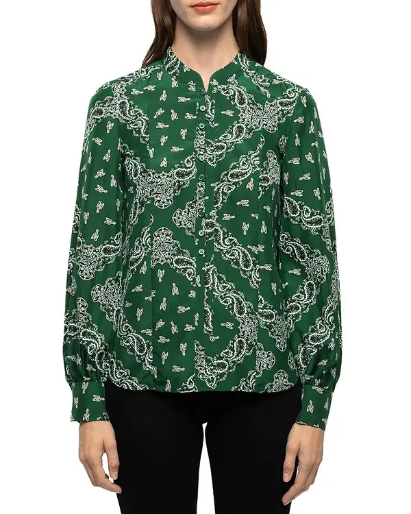 Zadig&Voltaire Twina Bandana Print Silk Top - Meadow