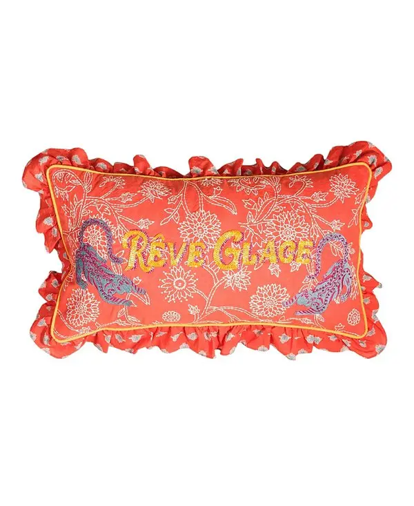 ZSA ZSA ZSU Ghuni Ruffle Detail Cotton Cushion, 22 X 12