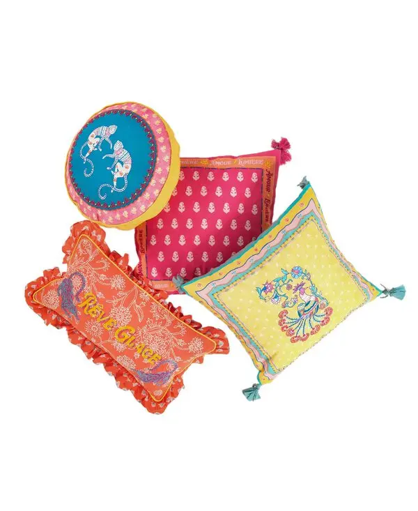 ZSA ZSA ZSU Ghuni Ruffle Detail Cotton Cushion, 22 X 12