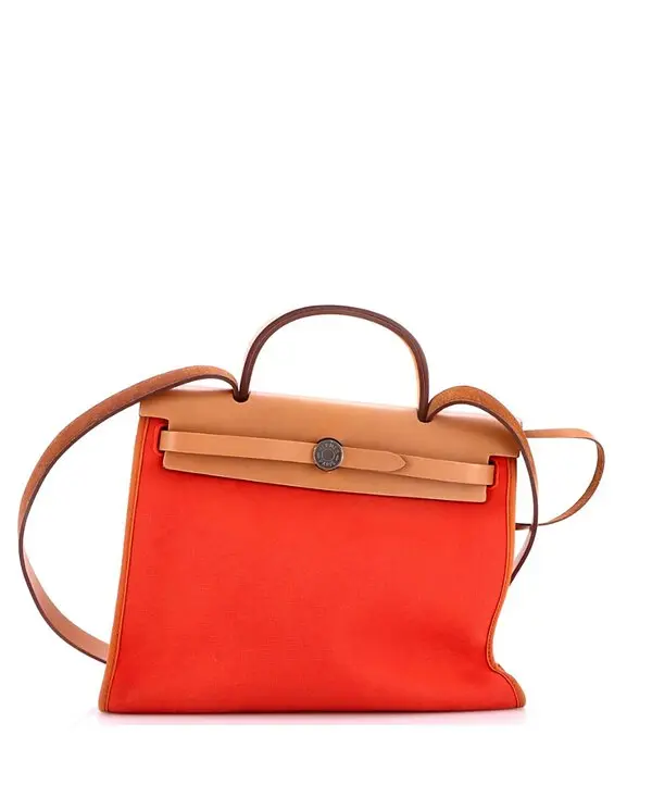 Hermès 31 Herbag Zip Leather And Toile