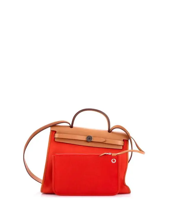 Hermès 31 Herbag Zip Leather And Toile