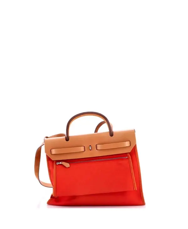 Hermès 31 Herbag Zip Leather And Toile