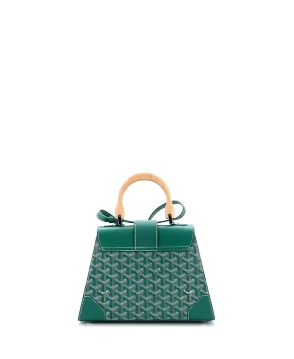 Goyard Pm Saigon Top Handle Bag Coated Canvas With Leather - Green