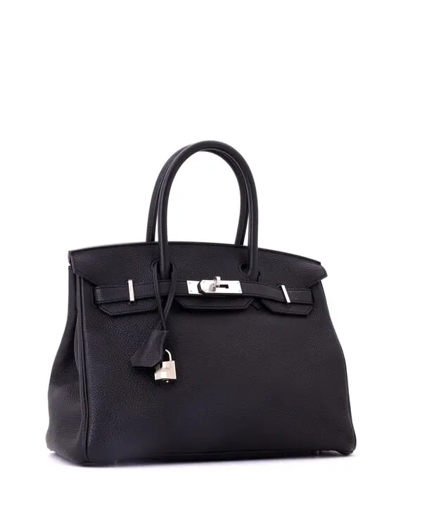 Hermès Birkin 30 Handbag Black Togo With Palladium Hardware - Noir