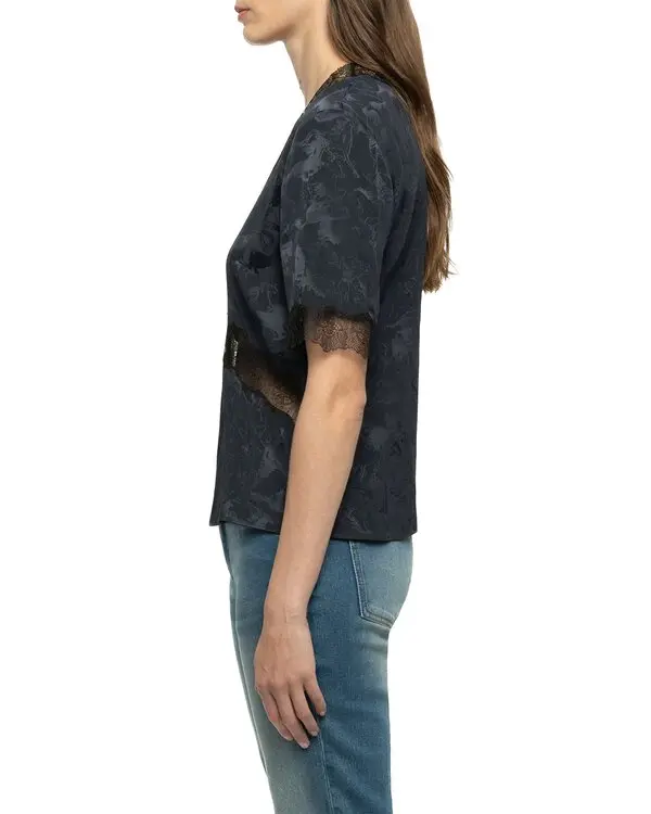 Zadig&Voltaire Tedoxa Jacquard Silk Top - Encre