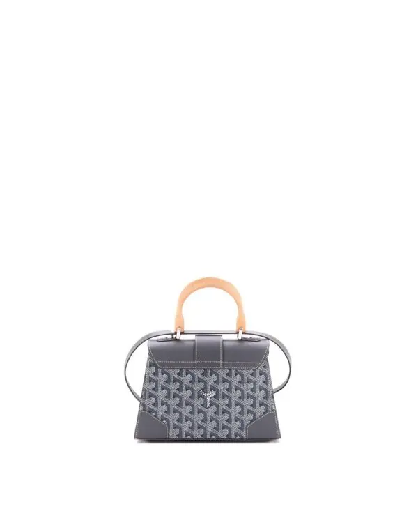 Goyard Structured Saigon Top Handle Bag Coated Canvas With Leather - Gray