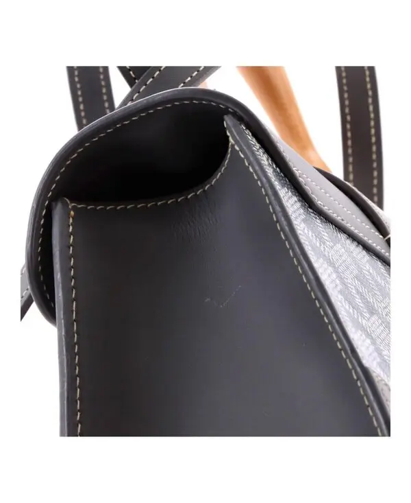 Goyard Structured Saigon Top Handle Bag Coated Canvas With Leather - Gray