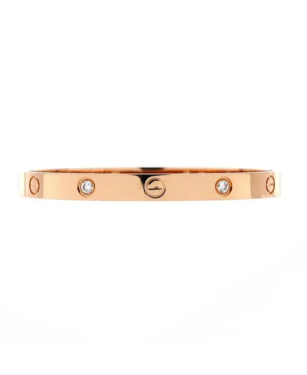 CARTIER Love 4 Diamond Bracelet 18k Rose Gold With Diamonds - Pink