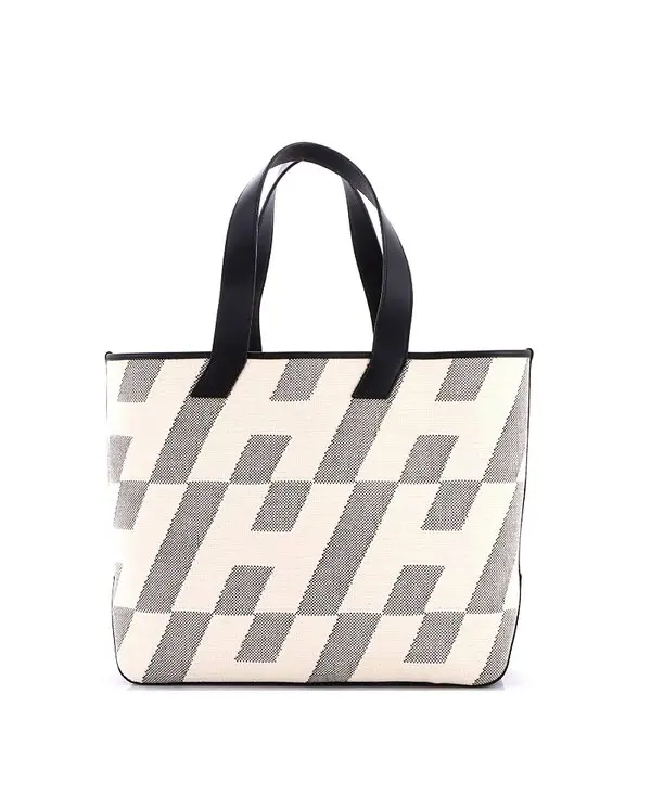 Hermès 40 Cabas H En Biais Tote Canvas With Leather